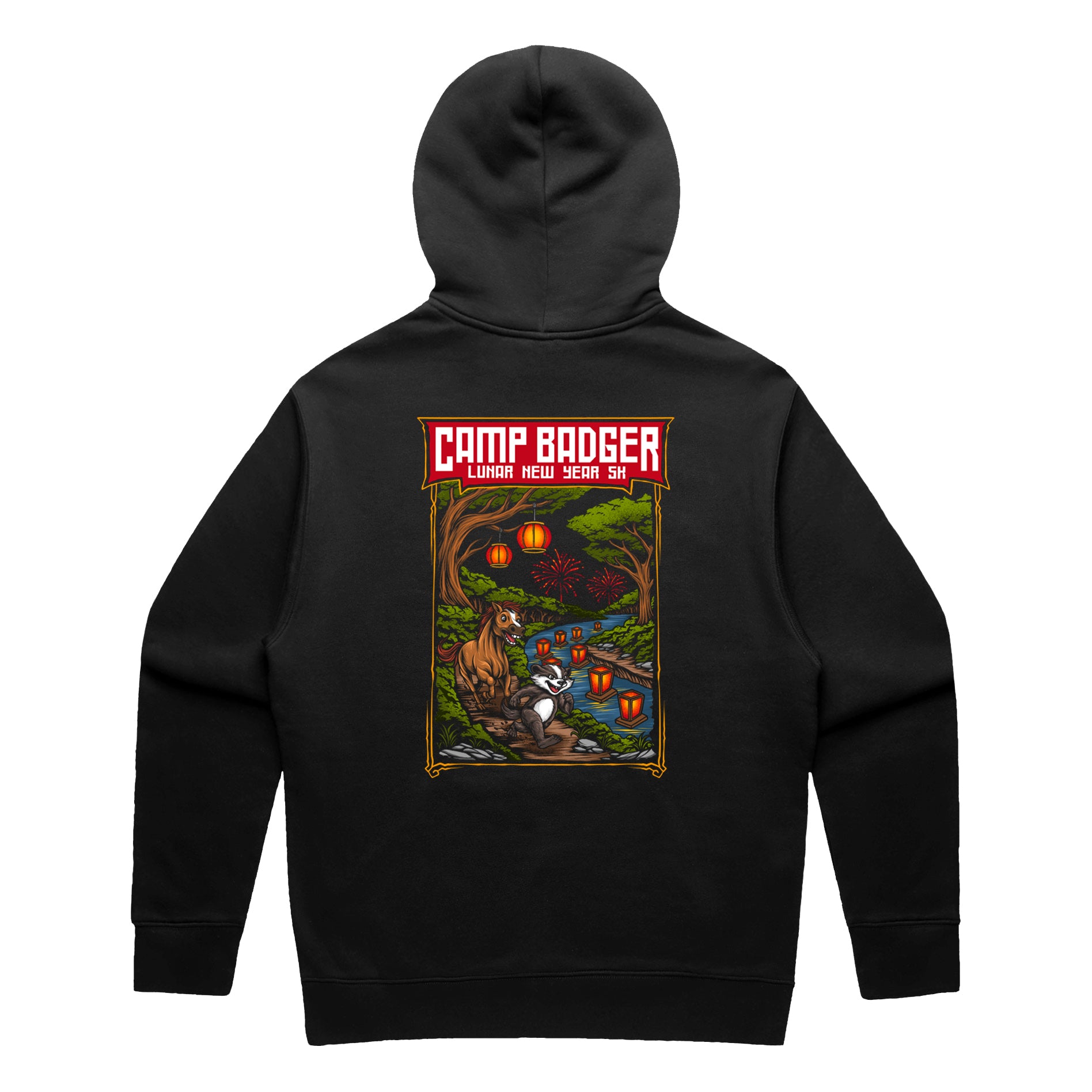 Camp Badger Lunar 5K Black Hoodie – Military Print Shop