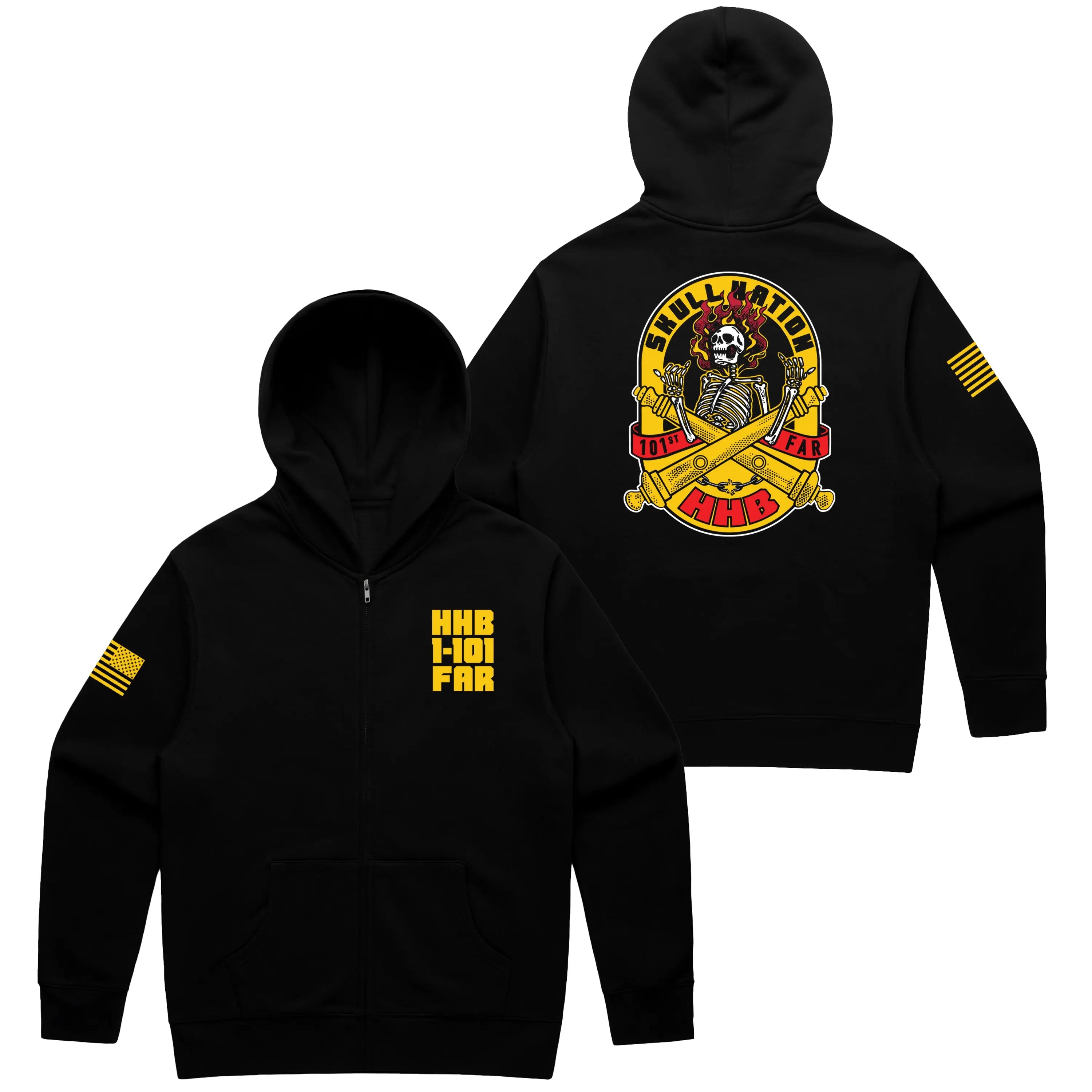 HHB Black Zip Hoodie – Military Print Shop